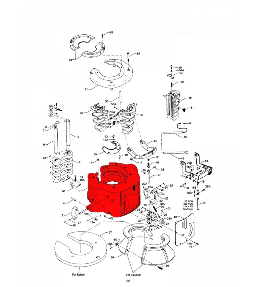 Slip Type Elevator/ Spider 350 ton BJ Style | Drilling Parts